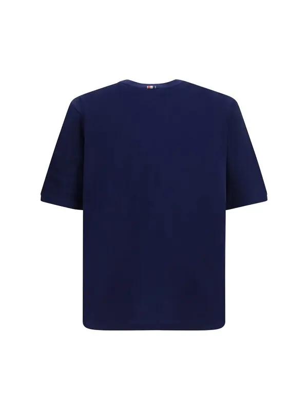 Thom Browne Jersey T-shirt With Ribbed Cuffs - Blue