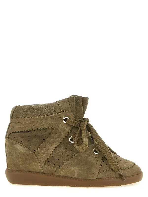 Isabel Marant Étoile Bobby Suede Wedge Sneakers - Cream