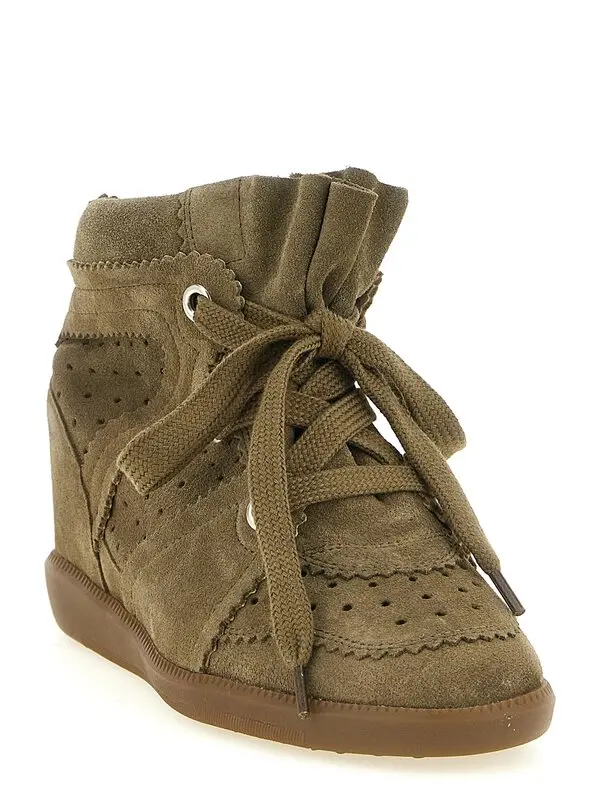 Isabel Marant Étoile Bobby Suede Wedge Sneakers - Cream