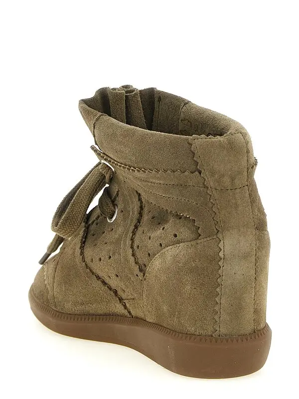 Isabel Marant Étoile Bobby Suede Wedge Sneakers - Cream
