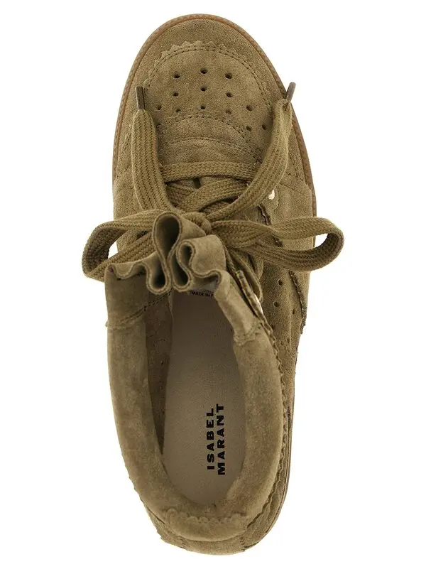 Isabel Marant Étoile Bobby Suede Wedge Sneakers - Cream