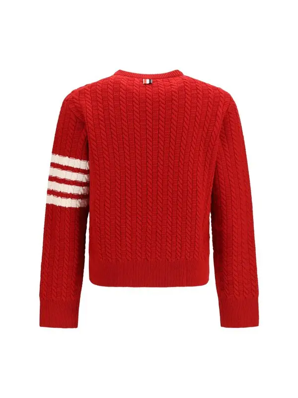 Thom Browne Anchor Motif Merino Wool Sweater - Red