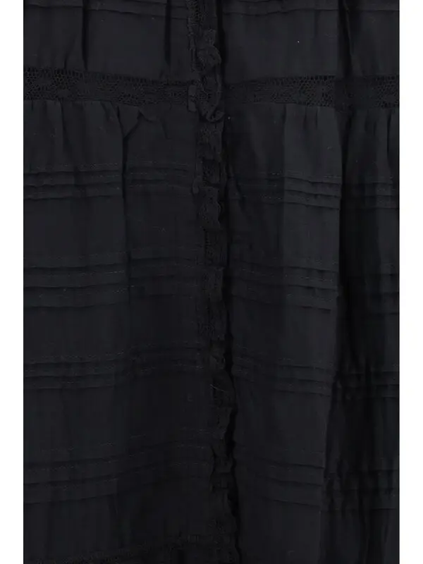 Isabel Marant Étoile Long Ruffled Dress With Mesh Details - Black