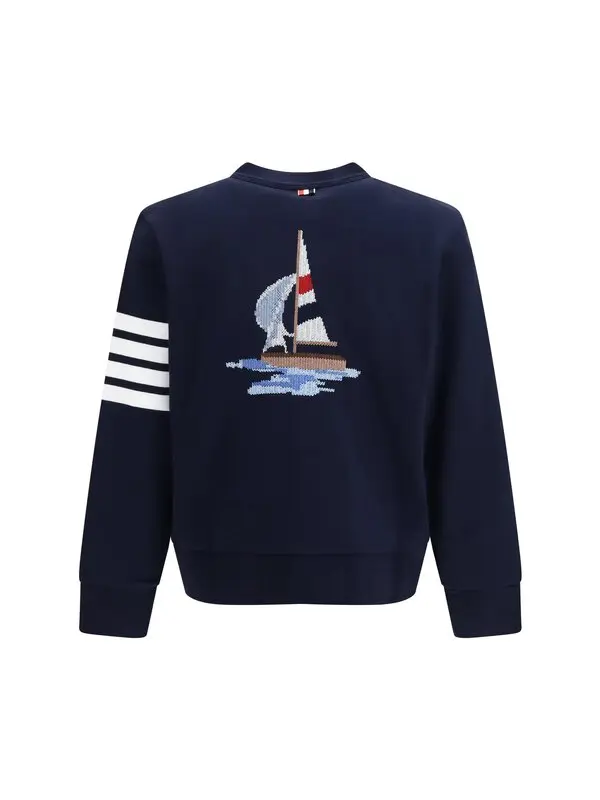 Thom Browne 4-bar Boat Cotton Cardigan