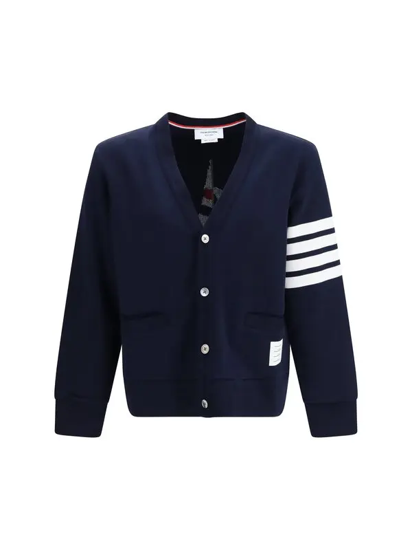 Thom Browne 4-bar Boat Cotton Cardigan - Blue