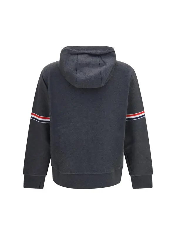 Thom Browne Loopback 4-bar Zip-up Hoodie - Gray