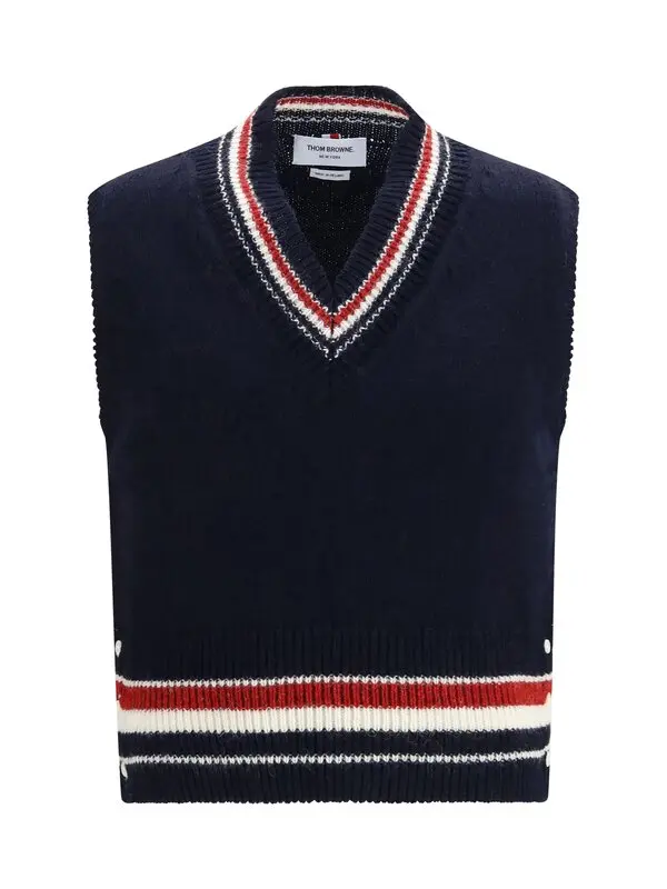Thom Browne Hector Jersey V-neck Vest
