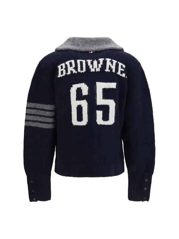 Thom Browne 65 Hooded Jersey Cardigan - Blue