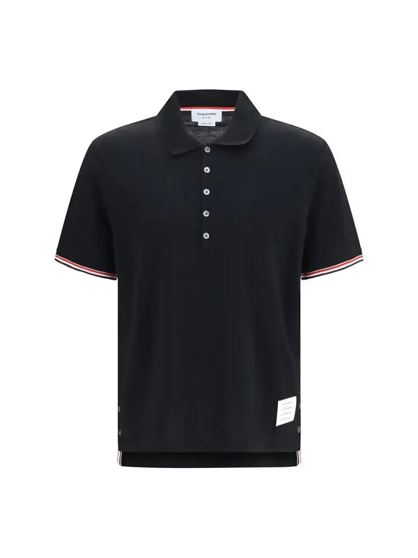 Thom Browne Rwb Striped Short-sleeve Polo