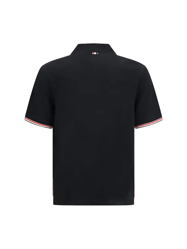 Thom Browne Rwb Striped Short-sleeve Polo