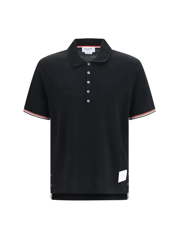Thom Browne Rwb Striped Short-sleeve Polo