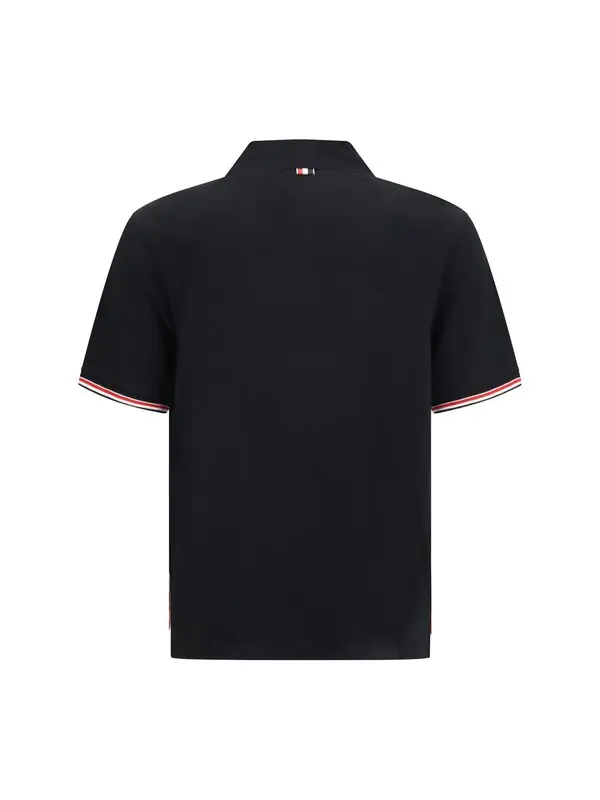 Thom Browne Rwb Striped Short-sleeve Polo