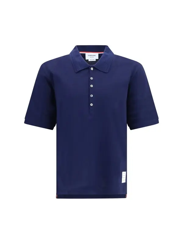 Thom Browne 4-bar Cotton Jersey Polo