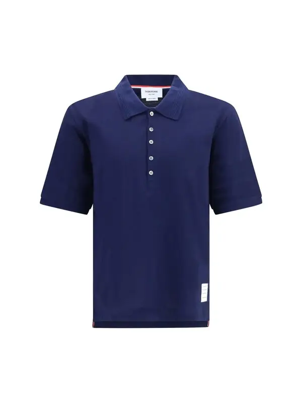 Thom Browne 4-bar Cotton Jersey Polo