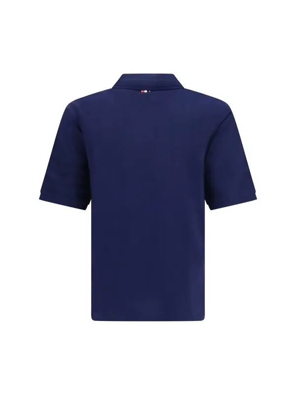 Thom Browne 4-bar Cotton Jersey Polo