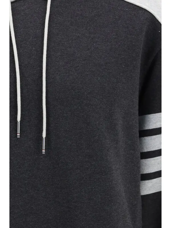 Thom Browne Loopback Colorblock Hooded Sweatshirt