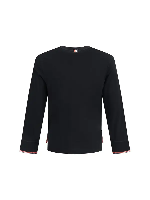 Thom Browne Rwb Cuffed Buttoned Sweater