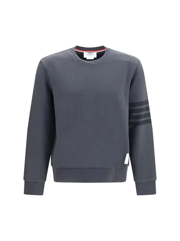 Thom Browne 4-bar Cotton Crewneck Sweatshirt - Gray