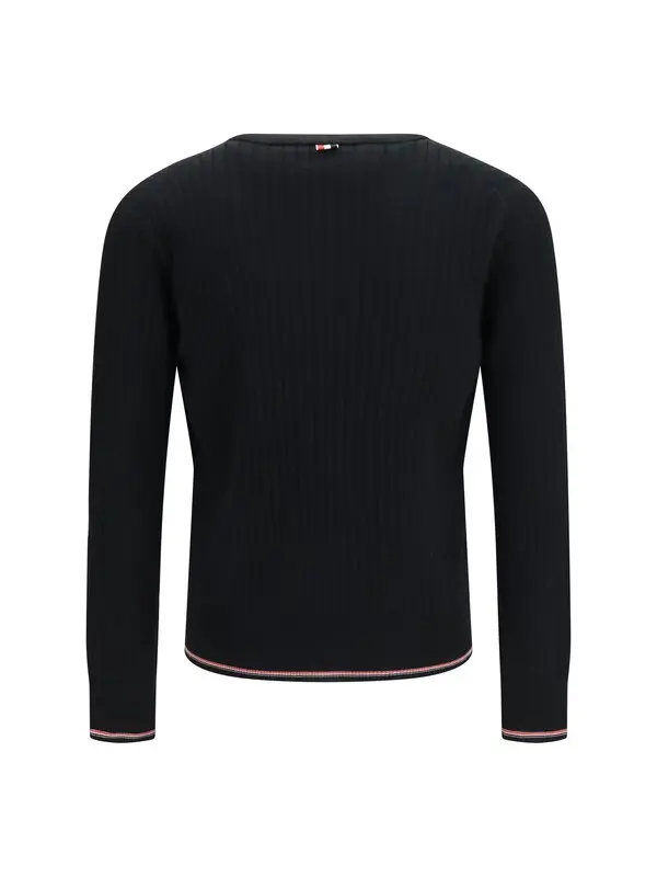 Thom Browne Ribbed Merino Wool V-neck Cardigan