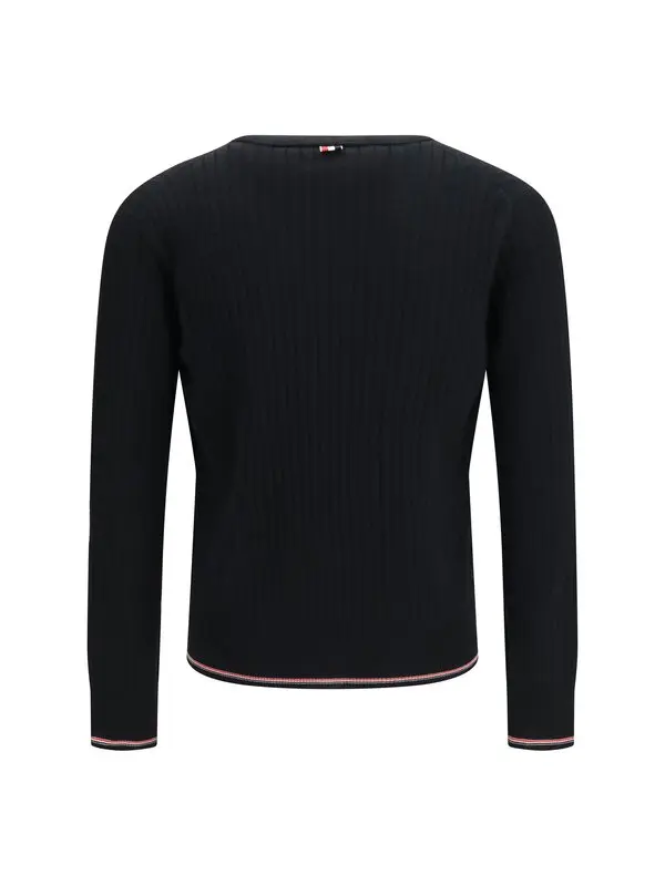 Thom Browne Ribbed Merino Wool V-neck Cardigan