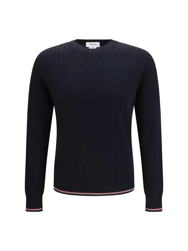 Thom Browne Cotton Knit Sweater - Blue