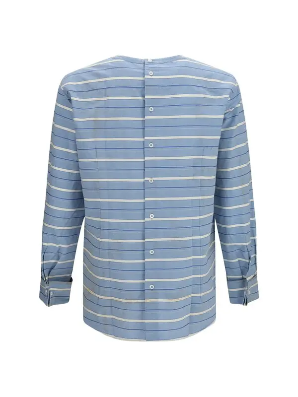 Prada Cotton Shirt With Back Buttons - Blue