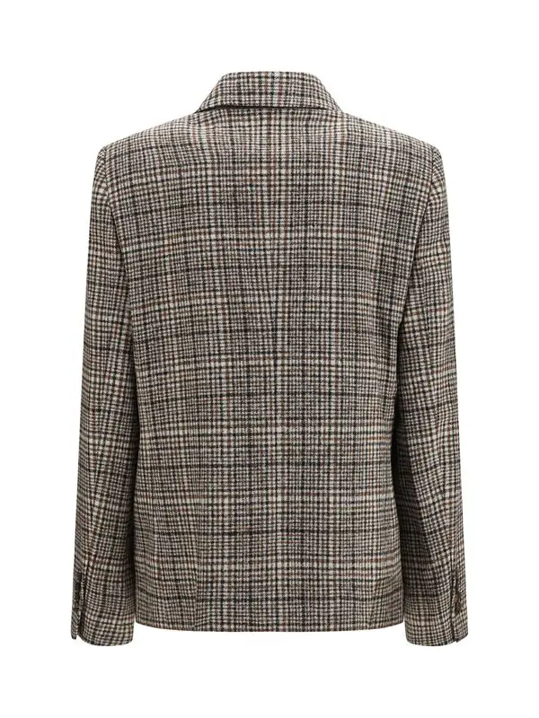 Brunello Cucinelli Double-breasted Alpaca And Wool Blend Jacket - Multicolor