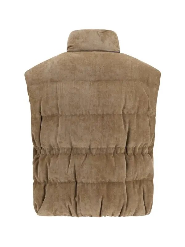 Brunello Cucinelli Sleeveless Padded Vest - Cream