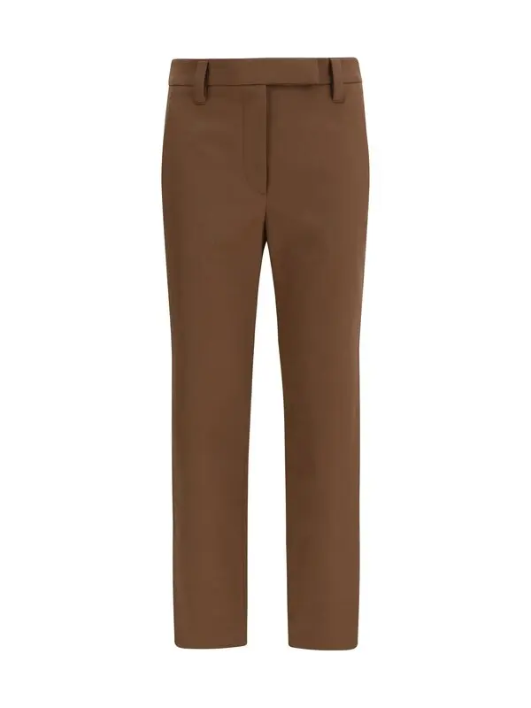 Brunello Cucinelli Straight-leg Cotton Pants - Brown