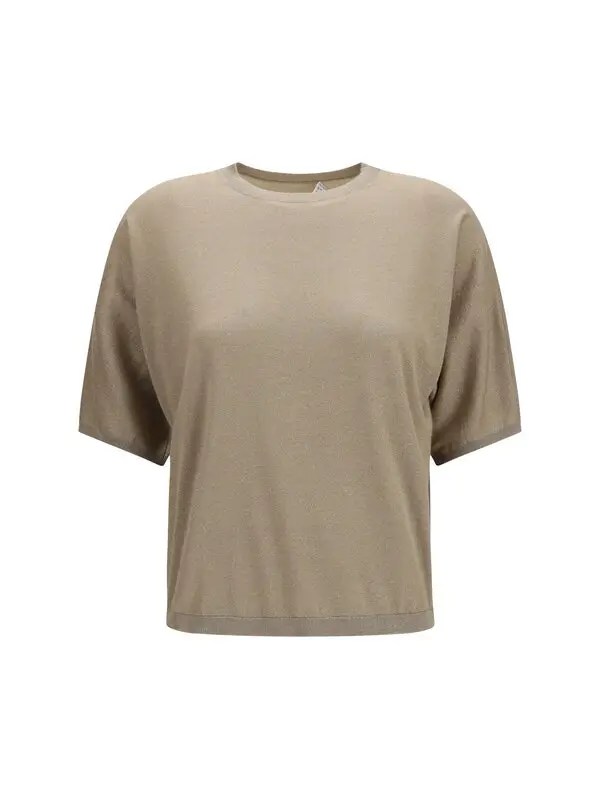 Brunello Cucinelli Short-sleeve Cashmere And Silk Sweater - Cream