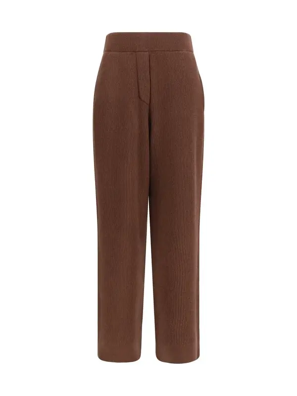Brunello Cucinelli Cashmere-blend Ribbed Wide-leg Pants