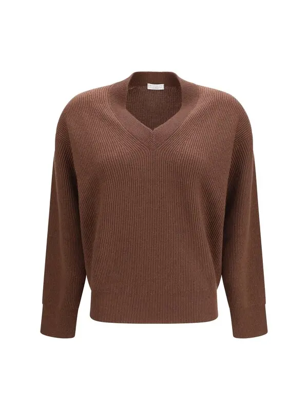 Brunello Cucinelli V-neck Sweater - Brown