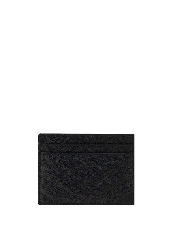 Saint Laurent Matelassé Leather Cardholder - Black