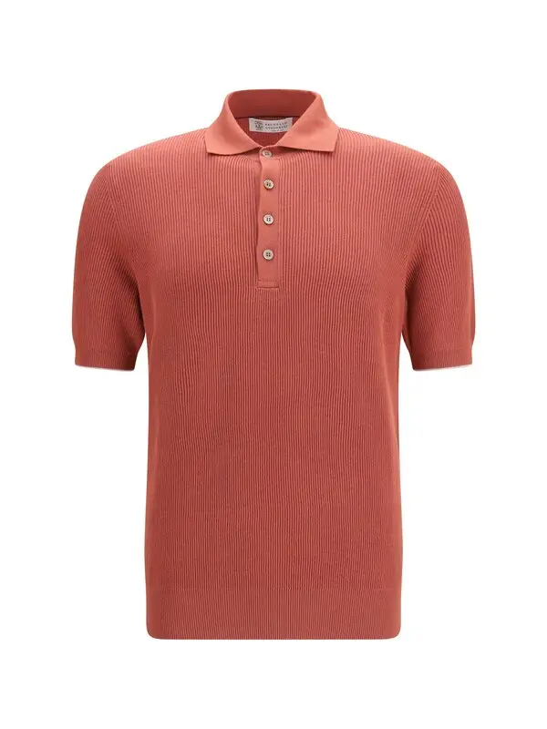 Brunello Cucinelli Short-sleeve Polo With Buttons - Pink