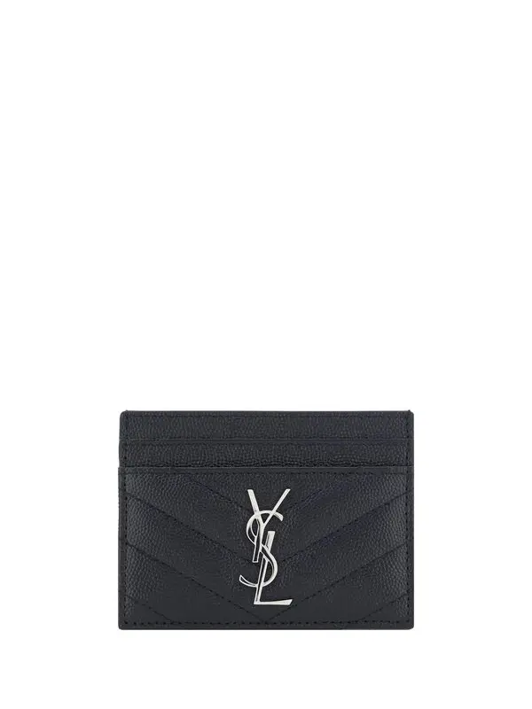 Saint Laurent Leather Cardholder - Black