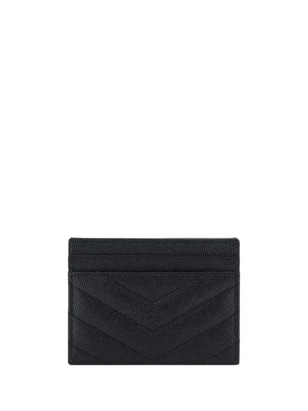 Saint Laurent Leather Cardholder - Black