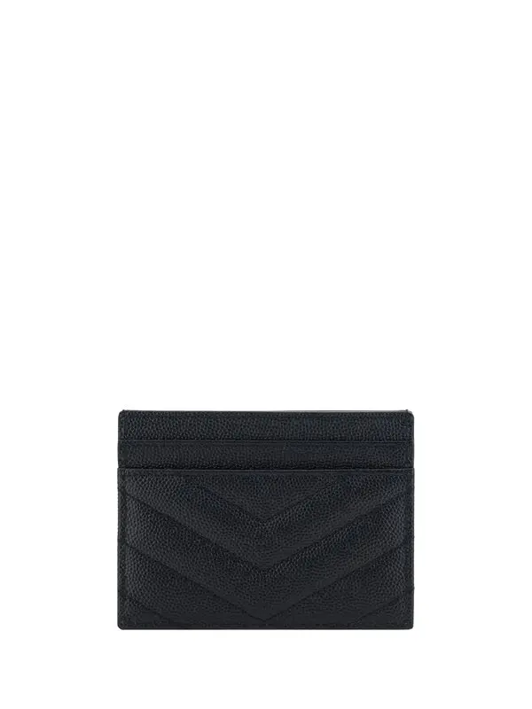 Saint Laurent Leather Cardholder - Black