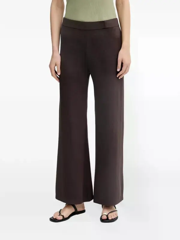 BENETTON High-waisted Wide-leg Trousers - Brown