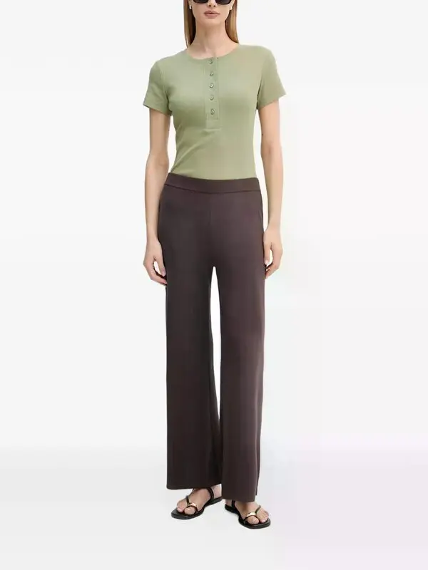 BENETTON High-waisted Wide-leg Trousers - Brown