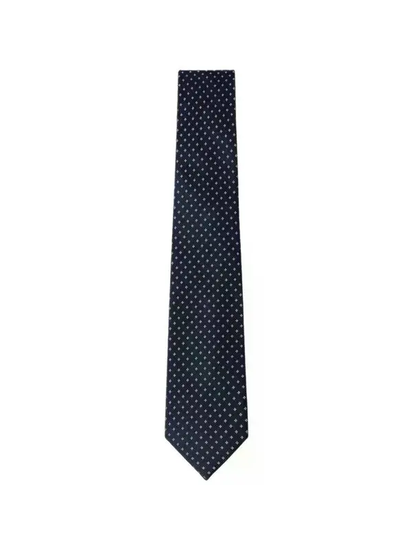 HACKETT  Geometric Flower-pattern Tie - Blue