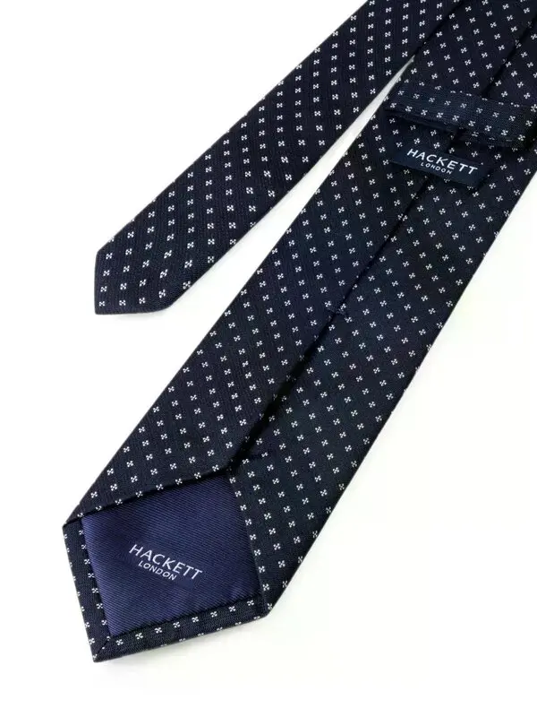 HACKETT  Geometric Flower-pattern Tie - Blue
