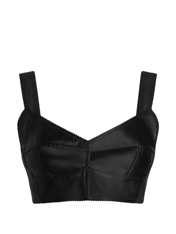 Dolce & Gabbana Satin Bustier Top - Black