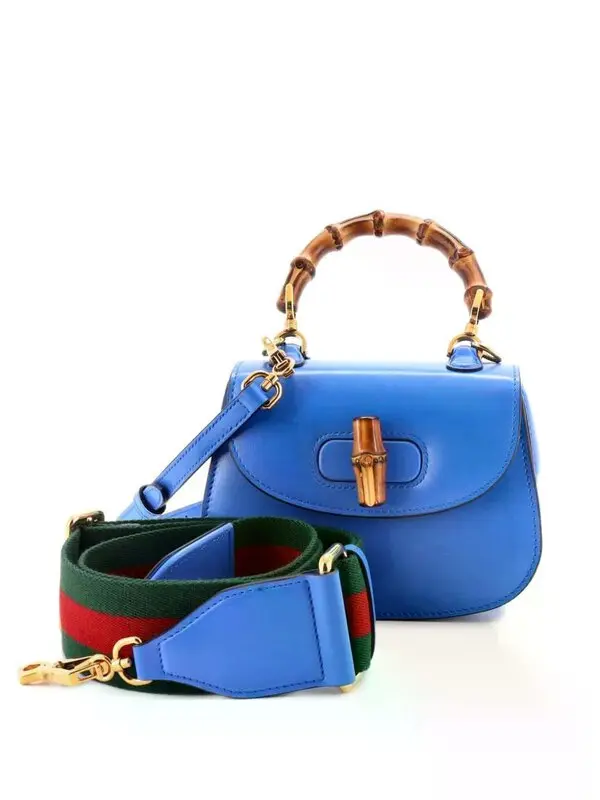 Gucci Bamboo 1947 Mini Top Handle Bag - Blue