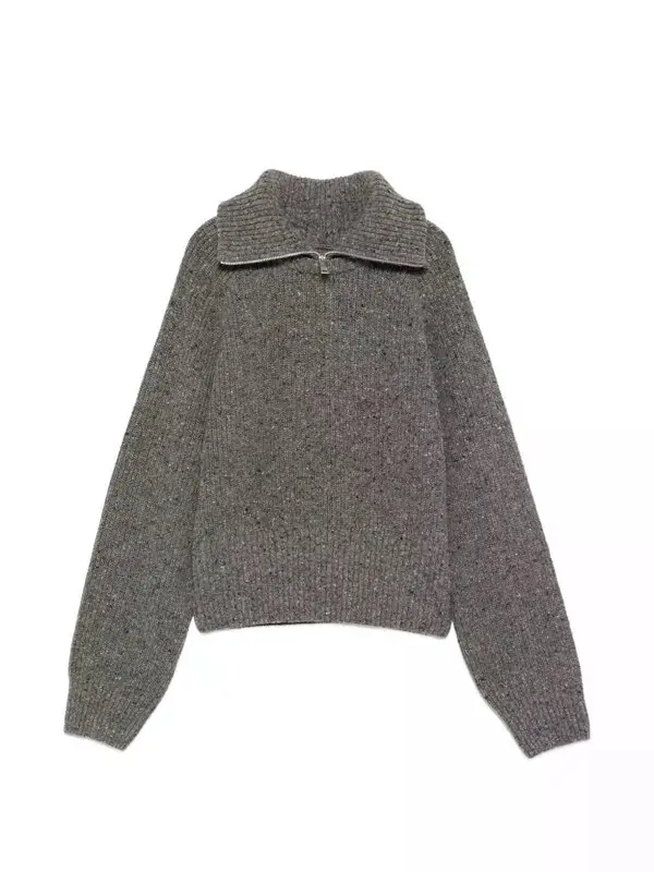 SAMSOE SAMSOE Half-zip Flecked Sweater