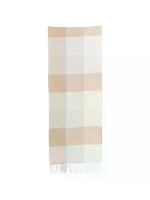 LARDINI Check-pattern Fringed Scarf