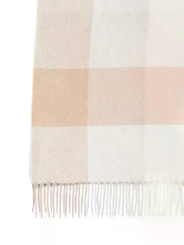LARDINI Check-pattern Fringed Scarf