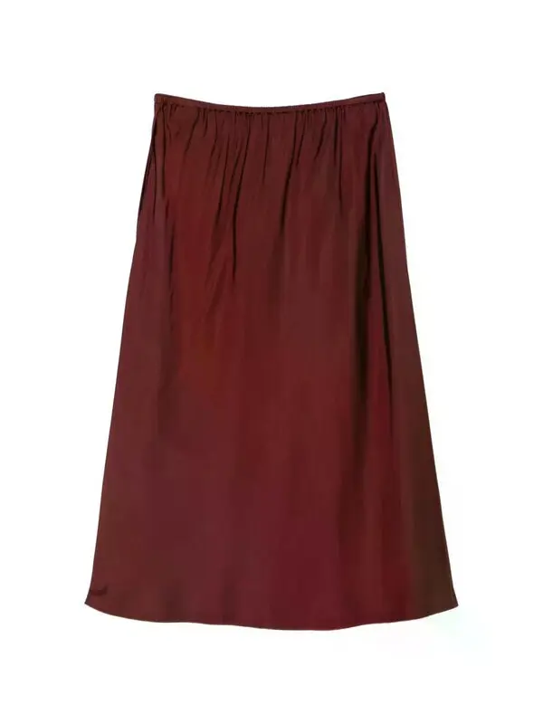 Vince Satin-finish Elasticated-waist Midi Skirt