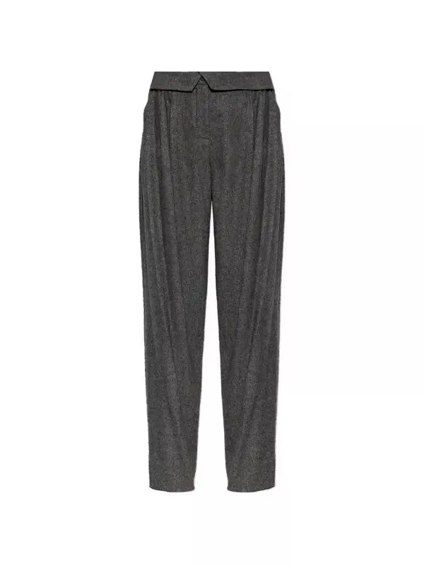 Emporio Armani Lurex-thread Pleated Trousers - Grey