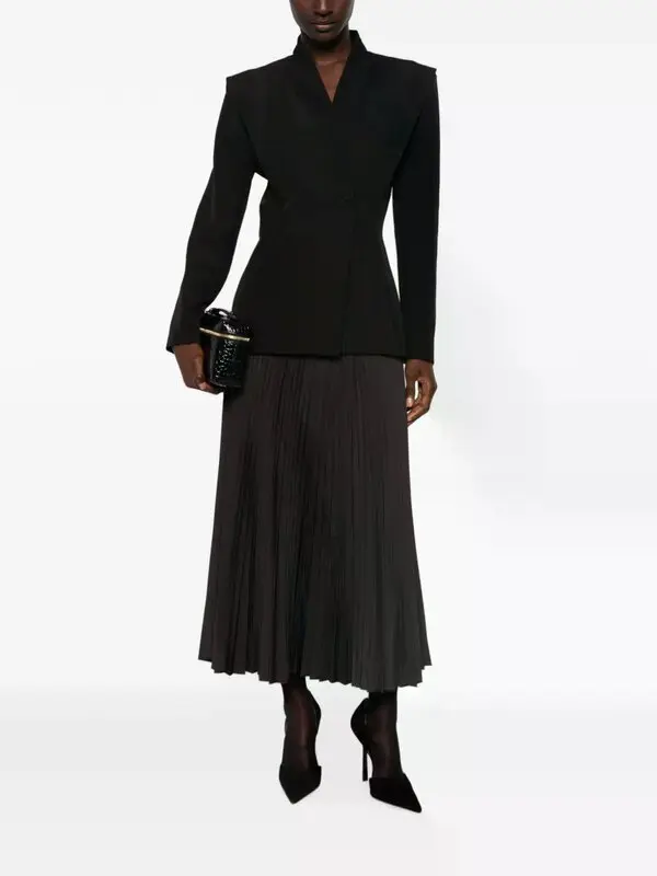 Imperial Padded-shoulder Single-breasted Jacket - Black