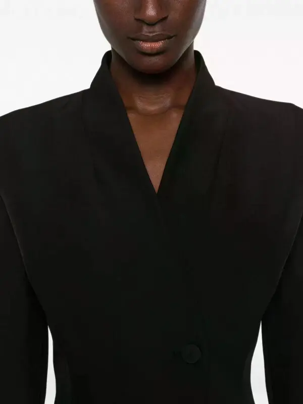 Imperial Padded-shoulder Single-breasted Jacket